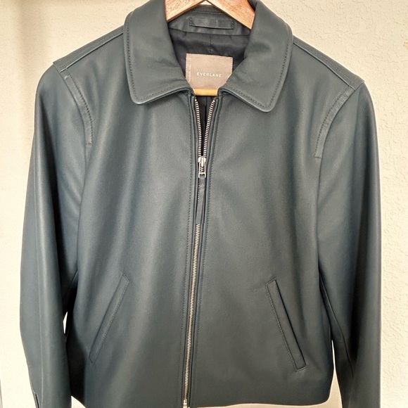 Everlane | Jackets & Coats | Everlane Modern Leather Jacket Storm Blue ...